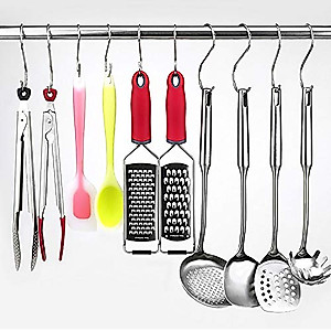 100 Pack 2.75 Inch S Hooks Stainless Steel S Shaped Hooks Heavy Duty S Hooks for Hanging Pans and Pots, Coffee Cups, Clothes, Plant, Silver