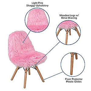 Flash Furniture Kids Shaggy Dog Light Pink Accent Chair