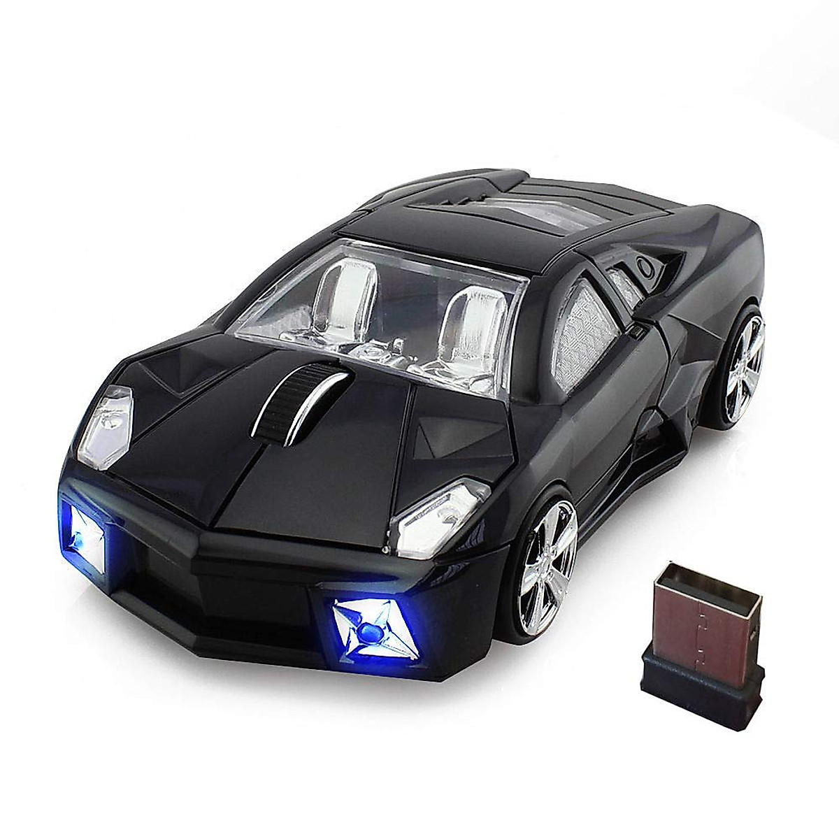 Jinfili 2.4GHz Sports Car Wireless Mouse Optical Cool 1600DPI 3D USB Wireless Gaming Mice for Pc Laptop Windows 10