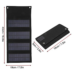40W Portable Solar Phone Charger, USB Foldable Solar Charger with 4 Solar Panels, Fast Bank for Smartphones, Tablets, Camping Hiking Backpacking Horseback