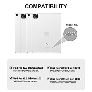 CHESONA Magnetic Detachable iPad Pro 12.9-inch (6th gen - 2022) Keyboard Case, Multi-Touch Trackpad, 7-Color Backlit, Magnetic Bluetooth Keyboard with Kickstand for iPad Pro 12.9 6th/5th/4th/3rd Gen