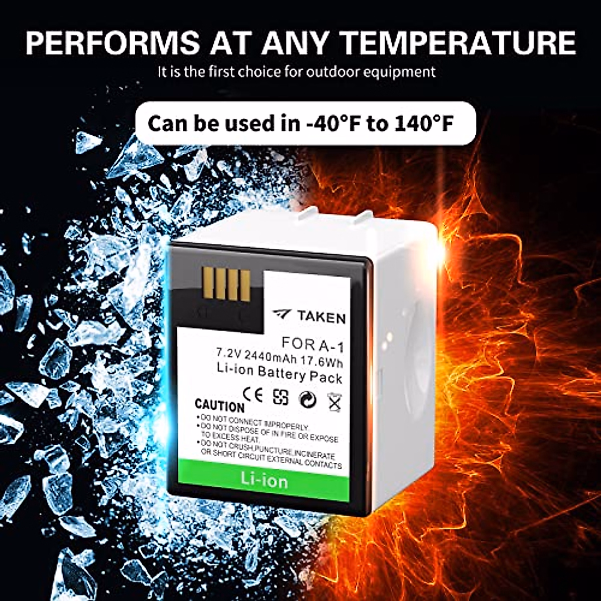 Taken Arlo Batteries for Arlo Pro and Arlo Pro 2, 3.7V 2440mAh Lithium Ion Arlo Pro Battery Rechargeable Camera Batteries (VMA4400 VMC4030 VMC4030P VMA4200 A-1 A-1B A-1C)