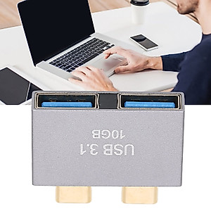 USB C Hub, Mini Type‑C Adapter Type‑C Expansion Dock Adapter for Thunderbolt 3 USB Adapter 10Gbps Aluminum Alloy Type‑C Adapter Data Extender Hub(Type-C Revolution to Type-C