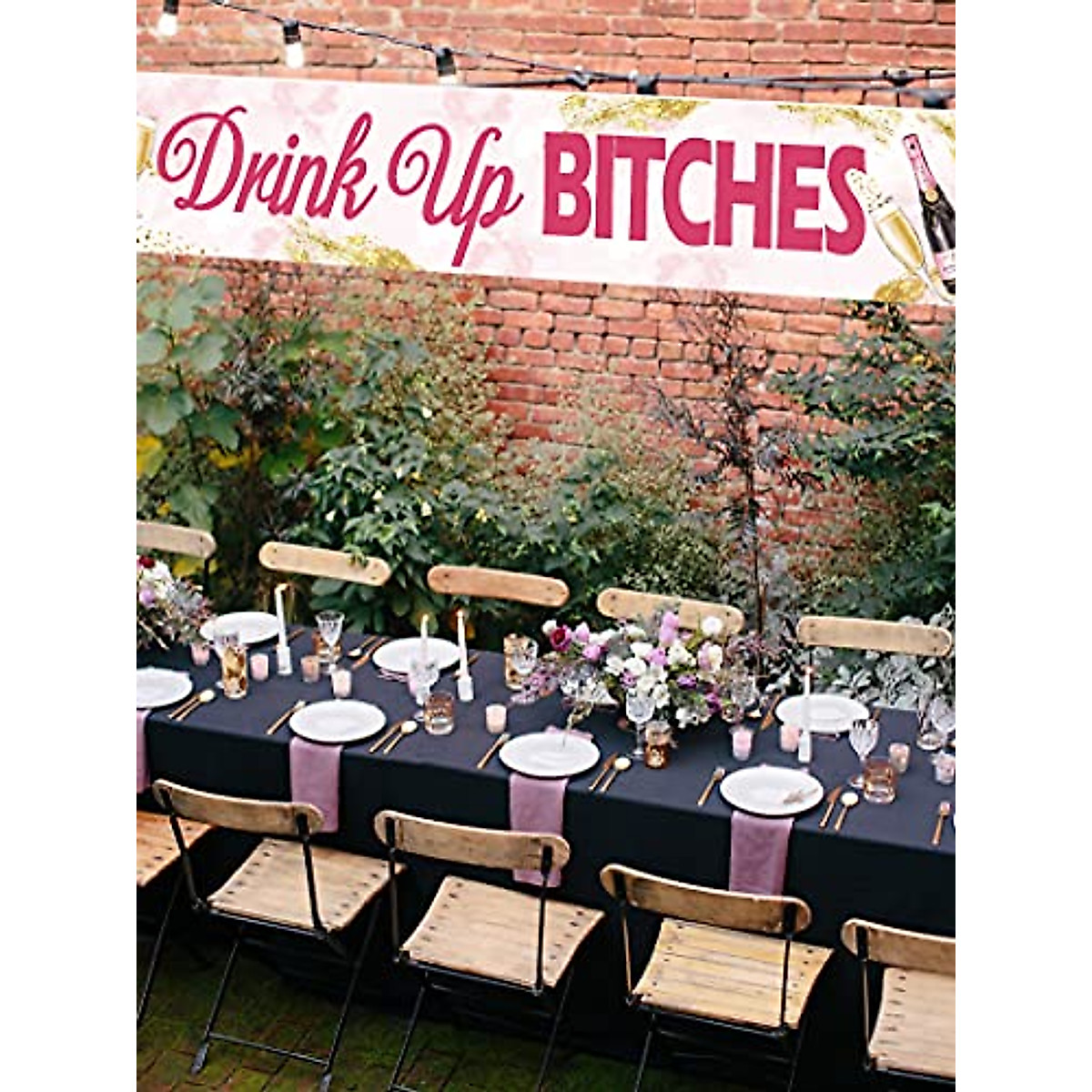 Drink Up Bitch Large Banner, Engagement Banner, Hen Party, Bride to Be Lawn Sign Porch Sign, Bachelorette Party Decorations, Indoor Outdoor Backdrop 8.9 x 1.6 Feet