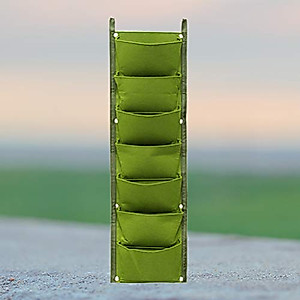 Cabilock Hanging Wall Plants 7- Pocket Vertical Hanging Planter Nonwoven Fabric Hanging Garden Planter Bag Wall Plant Grow Bag for Indoor Outdoor Balcony Planting Phyto