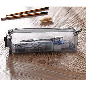 Kinhshion Mesh Pen Bag Pencil Case Makeup Tool Bag Storage Pouch Purse