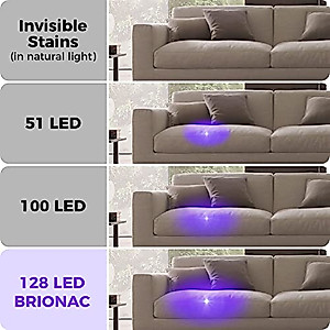 BRIONAC UV Flashlight Black Light, Super Bright 128 LEDs 395nm Pet Urine Detector Light for Dog Cat, Ultraviolet Flashlight for Scorpions Hunting, Dry Stains (6AA Battery Not Included)