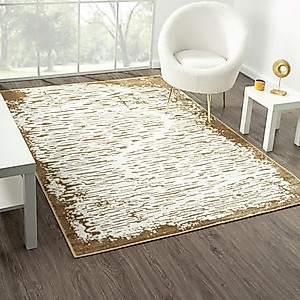 LUXE WEAVERS Artistic Textured Metallic Area Rug,Gold,8'X10'