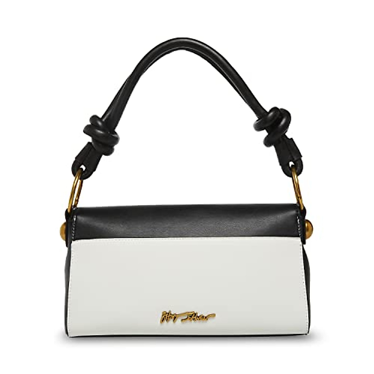 Betsey Johnson Little Bow Chic Shoulder Bag, Black/White