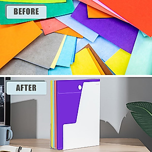 ABuff 30 Pieces 12x12 Inch Scrapbook Paper Storage Organizer with Hook and Loop Closure Plastic Paper Holder Craft Paper Storage for Holding Scrapbook Paper, Vinyl Paper, Photos, Documents, Clear