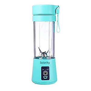 Portable Blender, Solucky Personal Size Blender, 380 ml Mini Juicer Cup, Household Fruit Mixer, Small Blender for Shakes and Smoothies, USB Rechargeable with 6 Blade, Ideal for Travel, Home and Office