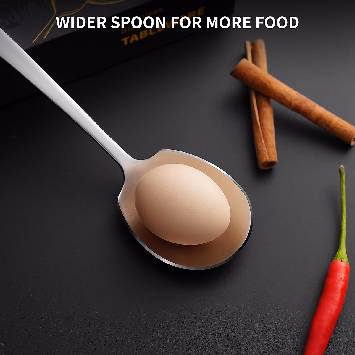 Large Serving Spoons, 8 Pieces Large Stainless Steel Serving Spoons Set Includes 8 Large Serving Spoons, Serving Spoons for Parties/Kitchen/Buffet, Dishwasher Safe, 9.2-Inch