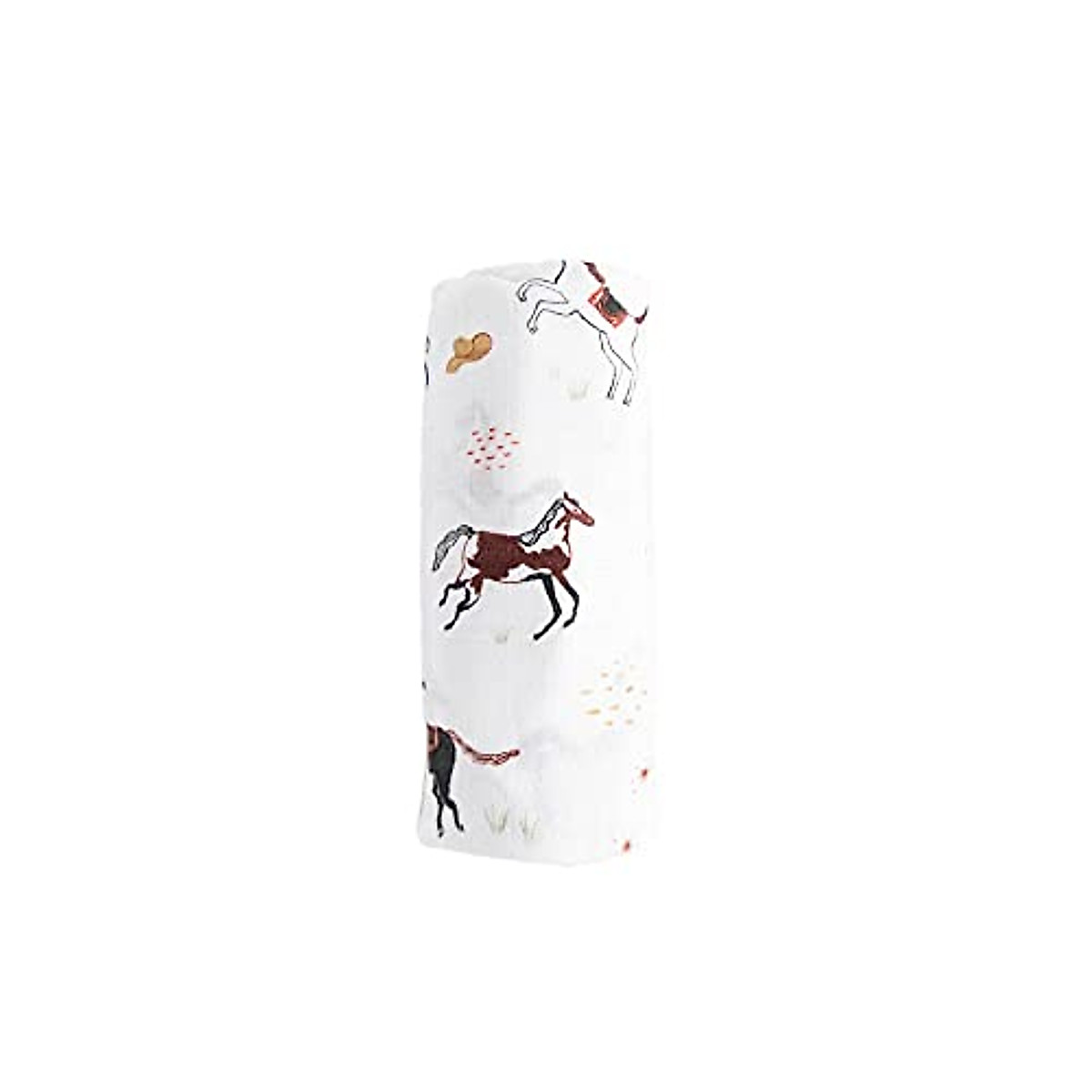Red Rover Kids Cotton Muslin Swaddle - 47”x 47”- 100% Cotton – Machine Washable – Softer with Every Wash – Playful Designs -Soft, Breathable & Lightweight – Unisex (Howdy Horse)