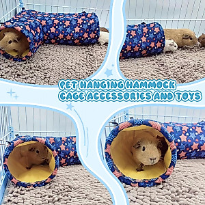 EAEDMY Guinea Pig Rat Tunnel Ferret Hammock, Small Animal Corner Tunnel & Tubes & Bed for Hedgehog Piggy Chinchilla Hideout Toys and Cage Accessories (1. Tunnel)