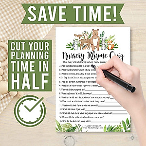 50 Woodland Baby Prediction And Advice Cards, Trivia Games, etc, 25 Baby Animal Matching, Nursery Rhyme Game - 6 Double Sided Cards Baby Shower Games Funny, Baby Shower Ideas Baby Sprinkle Games