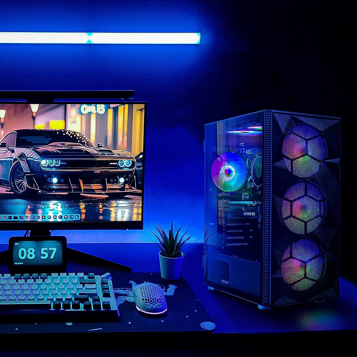TJJ X3 Gaming Computer PC Desktop - Intel Core i3-12100F (Beat i7-8700), NVIDIA GTX 1660 Super 6GB, 16GB DDR4 3200, 500GB SSD, VR Ready, WiFi 6E, RGB Keyboard & Mouse & Speakers, Win 11 Pro