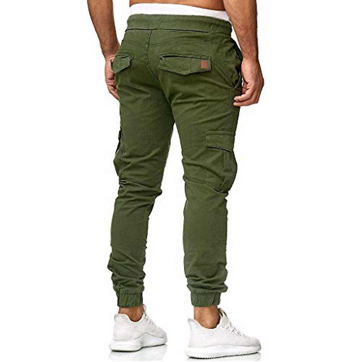 Work Wear Combat Fitness Drawstring Pockets Rope Loose Sweatpant 2023 Outdoor Autumn Men's Cargo Casual Pants Plain Color Joggers Men's Heavyweight Cargo Fleece Sweatpants MAIUS31011HOT0027