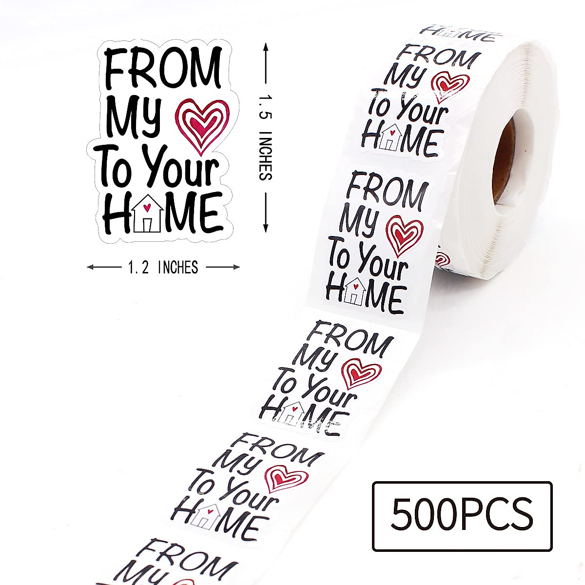 Littlefa 1.5” from My Heart to Your Home Stickers,Thank You Stickers,Bakeries Stickers,Handmade Stickers,Small Business Stickers, Envelopes Stickers, Gift Bags Packaging 500 PCS