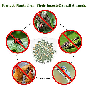 Agfabric Bird Netting Garden Netting Insect Pest Barrier,Plant Cover Fruit Tree Netting Mesh Protection Bag with Drawstring,39" Hx39 W,White
