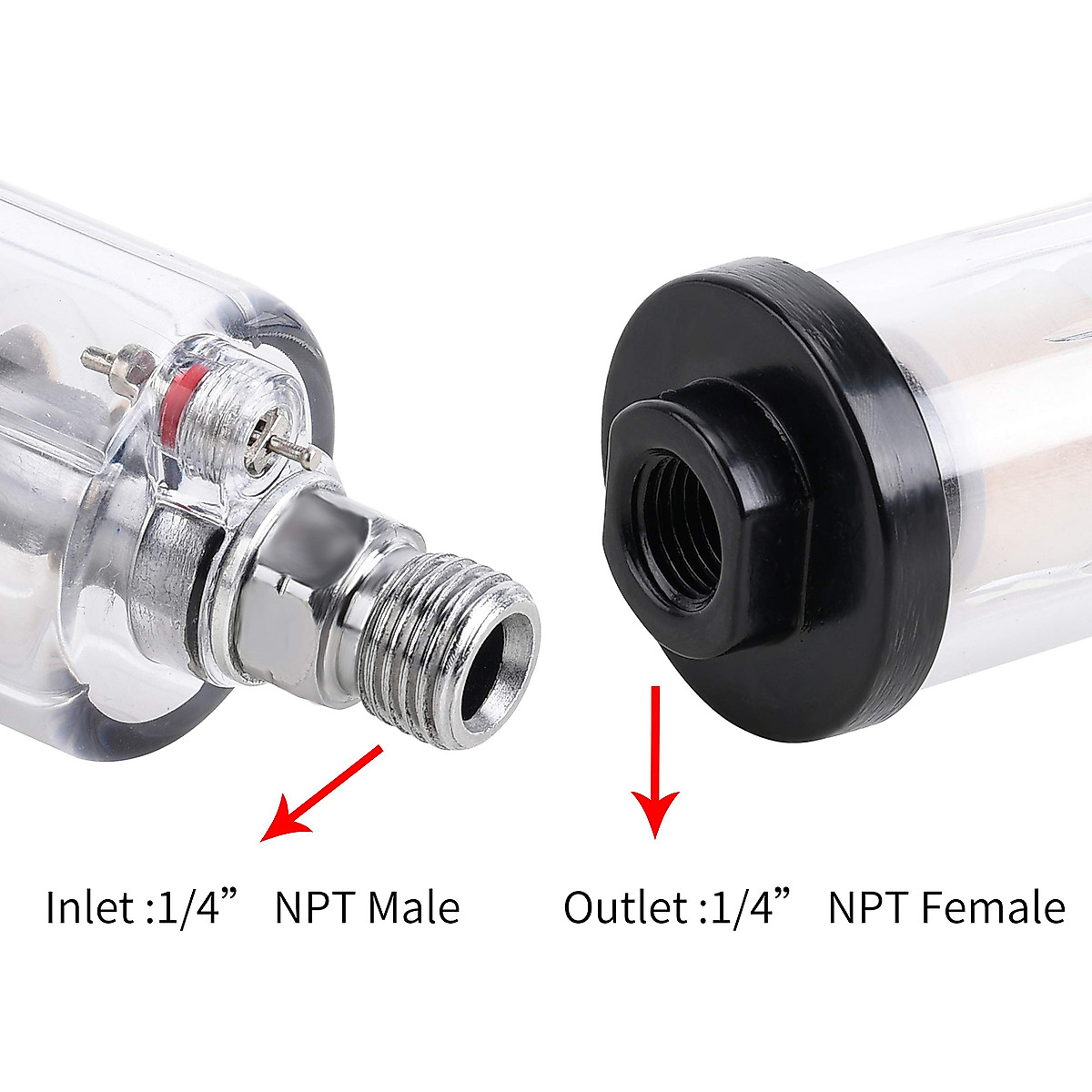 AEROPRO Tools Water Oil Separator for Pneumatic Spray Gun Air Tools Air Line 1/4 inch NPT Inlet and Outlet (1)