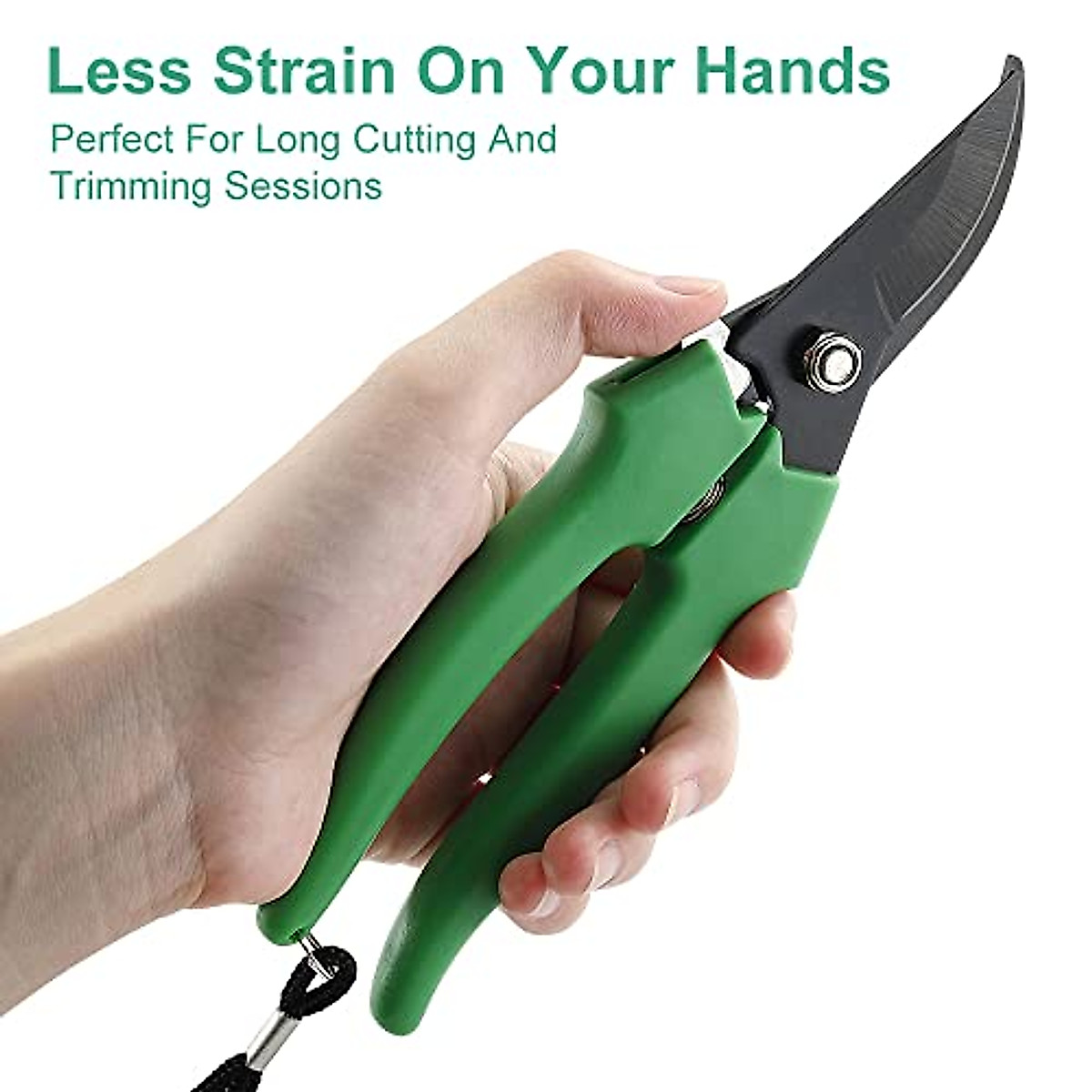 Lebabo 7.5" Pruning Shears, Ultra Sharp Garden Clippers, Metal Pruning Scissors Branch Cutter for Gardening, Flowers, Plants, Herbs, Bonsais (Green)