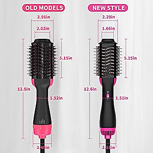 OCAEIW Volumizer Hair Dryer Brush, Hot-Air Hair Brushes, One Step Hair Dryer and Styler with Alci Plug for Women, Wig, Blow Dryer Brush for Straightening, Drying, Curling, Pink