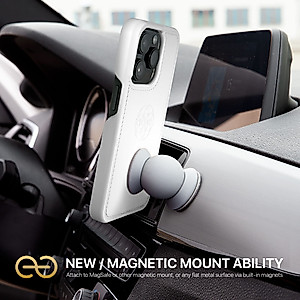 Dreem Fibonacci Wallet Case for iPhone 14 Pro | 2-in-1 Detachable Vegan Leather Cover with Built-in Kick-Stand, RFID Blocking Card Holder, MagSafe Compatible [White]