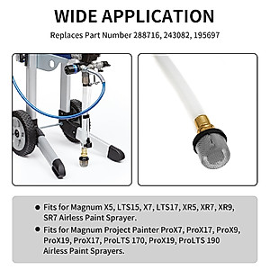 4 Packs 288716 Airless Paint Sprayer Inlet Suction Strainer, 3/4 Inch Thread, Compatible with Magnum X5 LTS15 X7 LTS17 ProX7 ProX17 ProX9 ProX19, Replaces 243-082, 243082, 195697