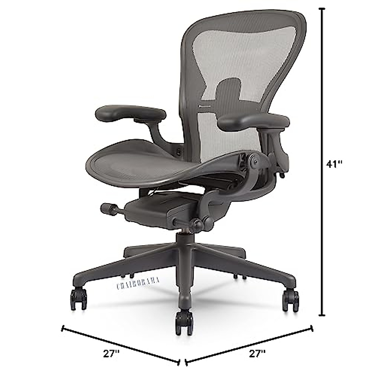 Herman Miller Aeron Chair Remastered -Tension Control/Tilt Limiter/Height Adjustable Arms/Lumbar Support Size B (Medium)-Open Box Repackeged.