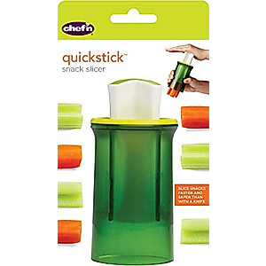 Chef'n Quick Stick Snack Slicer for Vegetable Snacks and Appetizers with Stainless Steel Blades, Arugula/Wasabi -