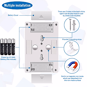 K KASONIC - LED Night Light, 200 Lumen Cordless COB Light Switch, Under Cabinet, Shelf, Closet, Garage, Kitchen, Stairwell and More, Battery Operated (4 Pack)