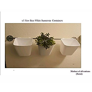 SUNNERSTA Container, white, Set of 4 with Rail Hanger