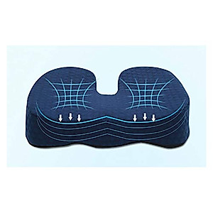 HHWKSJ Memory Foam Seat Cushion - Sciatica, Lower Back Support and Pain Relief - Fits Most Office, Desk, Computer Chairs and Car Seats