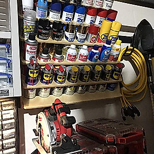 Factory Crafts Spray Can Lube Holder Organization Storage Rack Wood Shelf Case Organizer 40-Slot Plywood