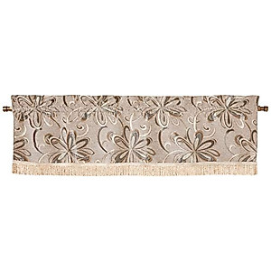 Chenille Chateau Vintage Floral Design 60" X 15" Window Valance, Color Gold