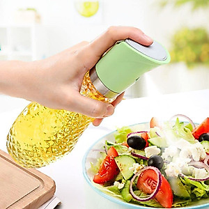 260ml Oil Sprayer Dispenser, Glass Oil Dispenser Bottle Spray Mister, Refillable Food Grade Oil Vinegar Spritzer Sprayer Bottles for BBQ, Air Fryer, Salad, Baking, Grilling, Kitchen Baking (Yellow)