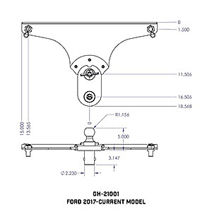 GEN-Y GH-21001 GoosePuck 5" Offset Gooseneck Ball for OEM Puck Mount System fits Ford 2017 to Current - 25,000 LB Towing Capacity