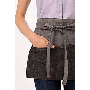Chef Works Unisex Manhattan Waitress Apron, Black, One Size