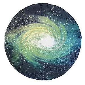 Lunarable Galaxy Round Blanket, Outer Space Theme Image Spiral Galaxy Stardust Astromony Cosmos Milky Way Stars Print, Lightweight Sofa & Bed Cover Novelty Gifts for All Seasons, 71" Round, Navy Teal