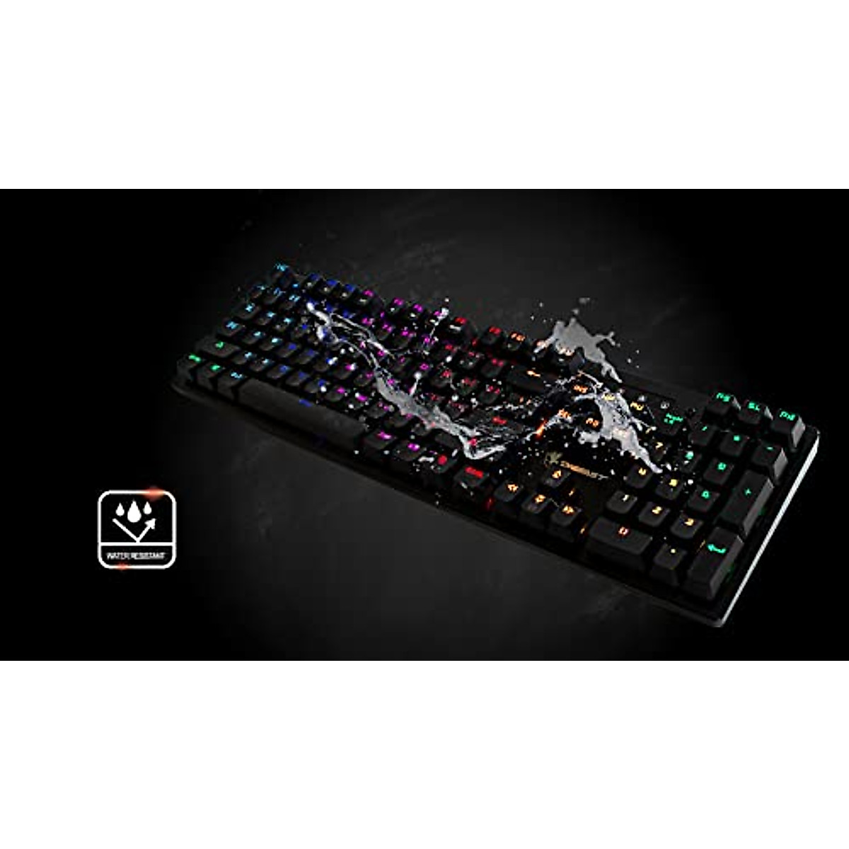 Digifast LK32 Mechanical Gaming Keyboard | RGB Backlit Gaming Keyboard - Optical Linear Switches - 100 Million Durability | Customizable Color | Textured Surface | Water-Resistant Design (Black)