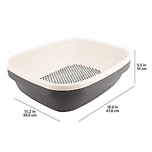 Amazon Basics Sifting Scoop-Free Easy-to-Clean Cat Litter Box, Large, Gray