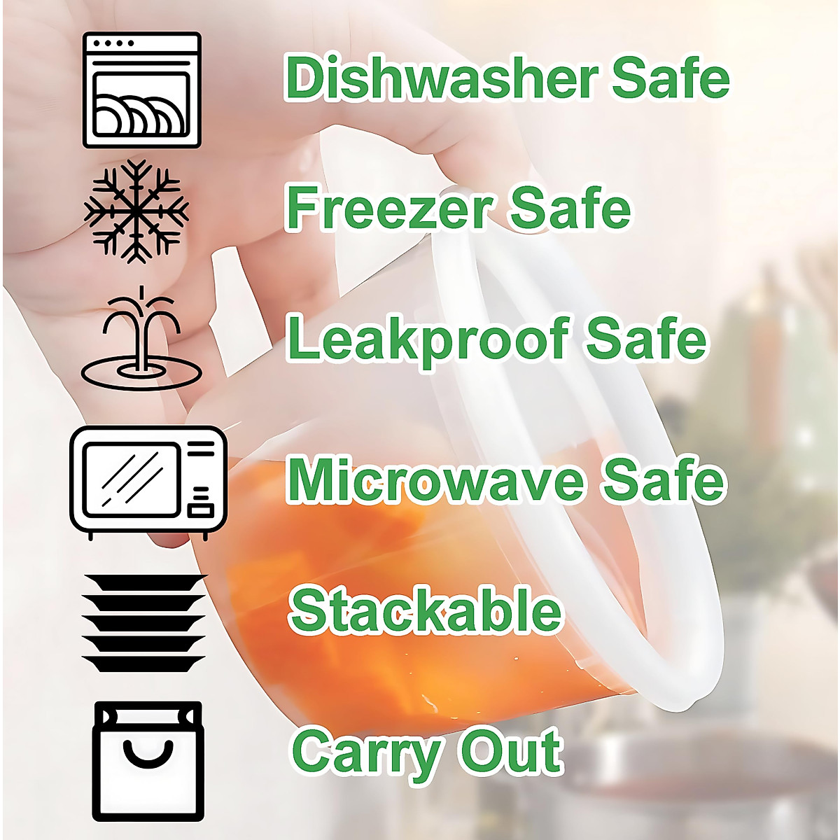 Pokanic Food Storage Containers [30 Set] 16 oz Plastic Deli Containers with Lids Slime Soup Meal Prep Reusable | BPA Free | Stackable | Leakproof | Microwave/Dishwasher/Freezer Safe (30 Set, 16 oz)