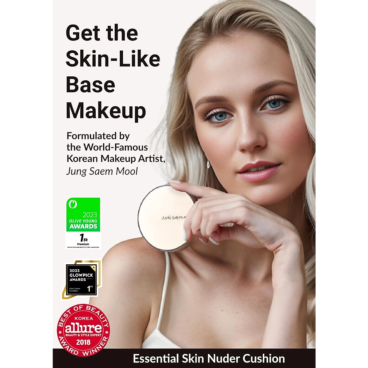 [JUNGSAEMMOOL OFFICIAL] Essential Skin Nuder Cushion (Light) | Refill Included | Natural Finish | Buildable Coverage | Makeup Artist Brand