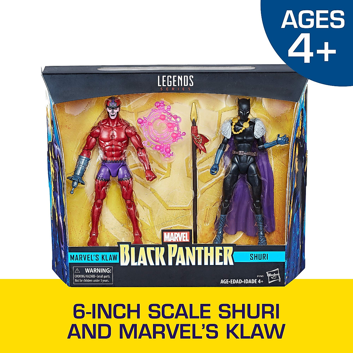 Hasbro Marvel Legends Series Black Panther Comic Figures Shuri & Klaw 6" Scale Figures Collector/Fan 2 Pack