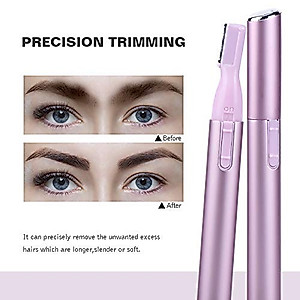 Eyebrow Trimmer for Women,Precision Eyebrow Razor Electric Facial Hair Remover for Women,Painless Nose Lips and Eyebrow Electric Epilator with Comb and Cleaning Brush
