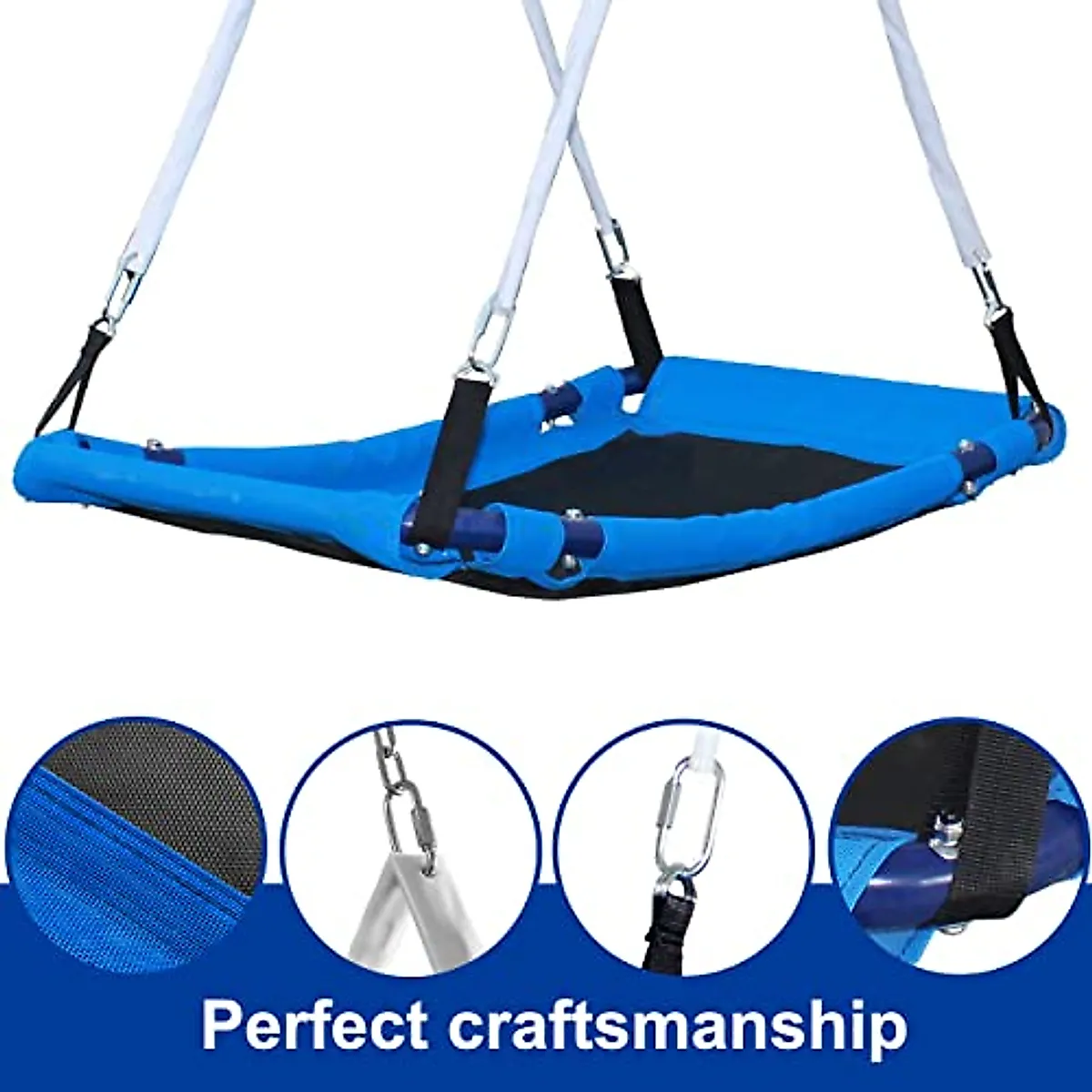 500lbs Swing Sets for Backyard with Slide, Platform Swing 43 inch, Belt Swing, Heavy Duty Metal Swing Stand for Playground and Backyard