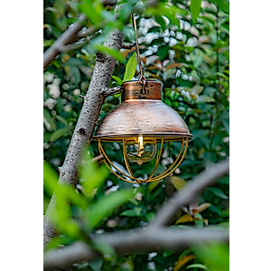 YAKii 2 Pack Solar Lantern Hanging Waterproof Outdoor Metal Solar Lamp with Warm White Light Decorate for Yard Garden Pathway Patio Porch Decor (Gold)