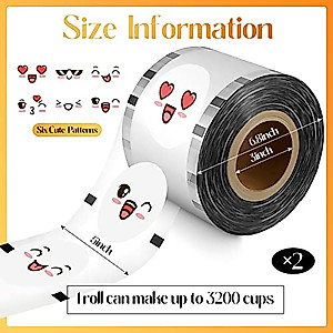 2 Rolls Cup Sealer Film Cup Plastic Tea Cup Sealing Film 90-105 mm 6400 Cups Sealer Film for PP Plastic Paper Cups
