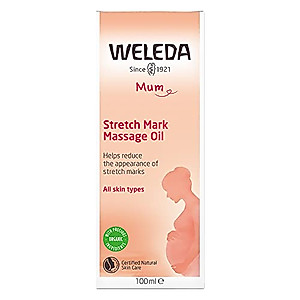 Weleda Stretch Mark Pregnancy Massage Oil, 3.4 Fluid Ounce, Plant Rich Oil with Vitamin E, Sweet Almond, Jojoba and Arnica Oils