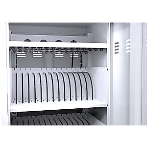 TIOPLY Laptop Charging Cart, White, Durable, 32 Devices, Fast Charging, Security Storage, Easy Use, Anti-Rust